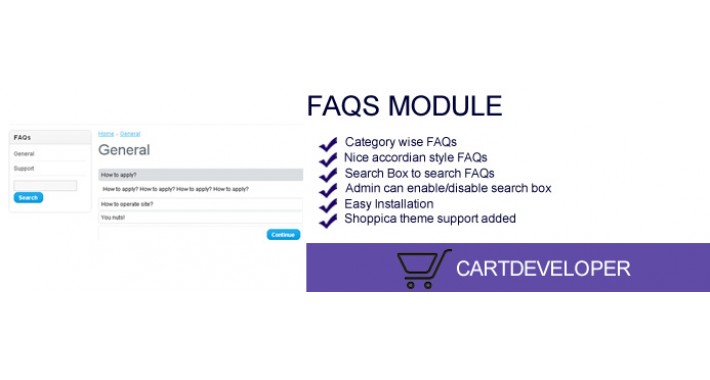 OpenCart - FAQs Module for OpenCart