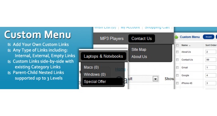 OpenCart - Custom Menu