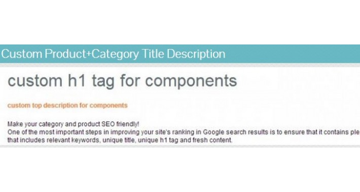 OpenCart Category SEO Custom Category Title H1 Description Product Title opencart-category-seo-custom-category-title-h1-description-product-title