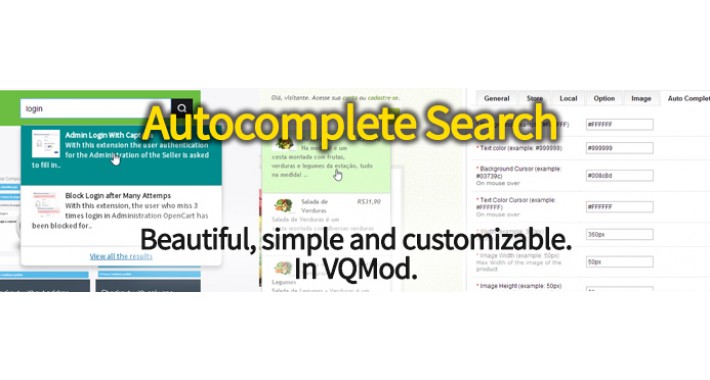 OpenCart - Autocomplete Search OpenCart - Autocomplete Search