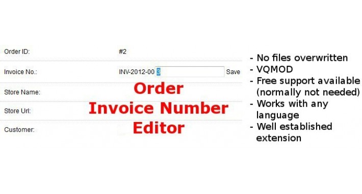 OpenCart Edit Invoice Number