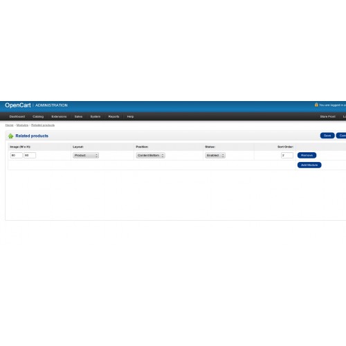 OpenCart - Related Products in separate module