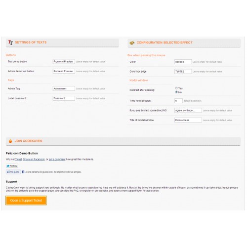 OpenCart - Demo Button