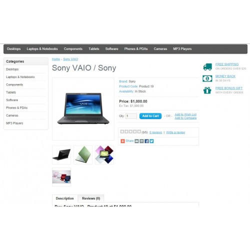 OpenCart - Featured Information Module / Block with Pop up Description