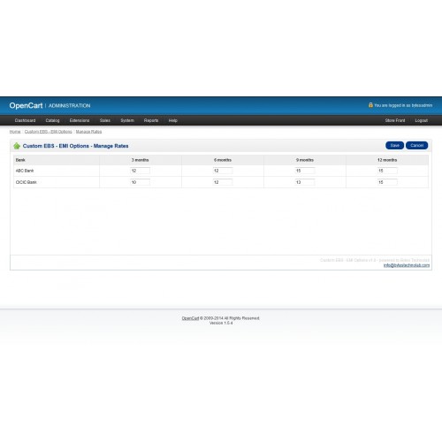 OpenCart - EMI Options - EBS