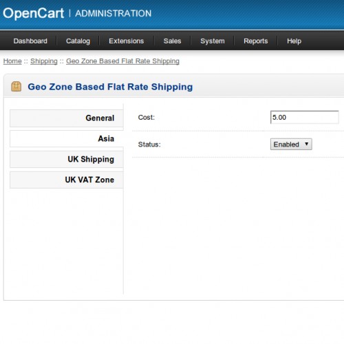 OpenCart - Geo Zone Based Shipping / Country Based Shipping