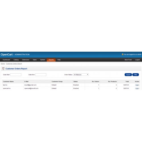 OpenCart - Export All Data (vQmod)