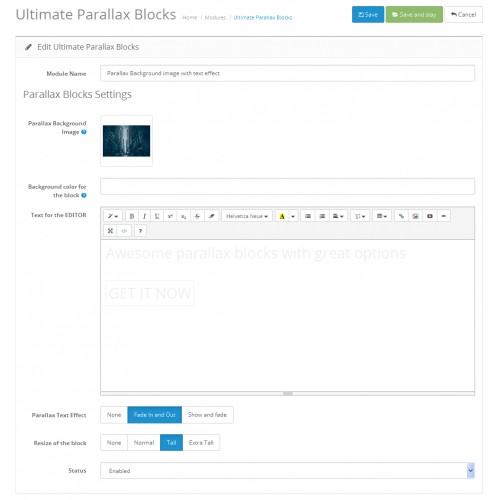 OpenCart - Ultimate Parallax Blocks