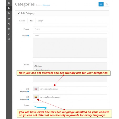 OpenCart - Multilingual SEO url Keywords - Opencart 2 [OCMOD/VQMOD]