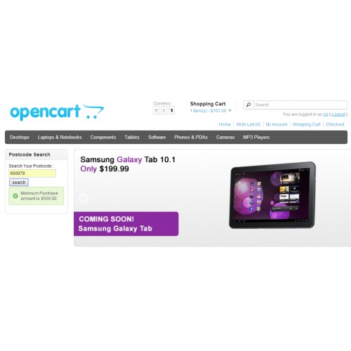 OpenCart - Advanced Zipcode/Postcode based Delivery VQMOD