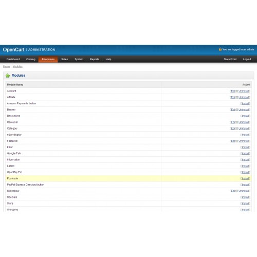 OpenCart - Advanced Zipcode/Postcode based Delivery VQMOD
