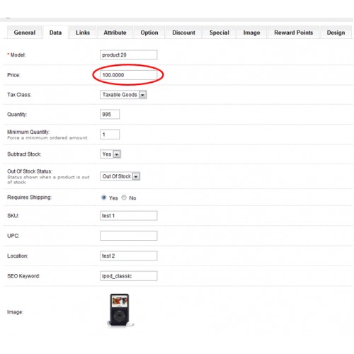 OpenCart Change Price discount By Percent discount Opencart 1 x