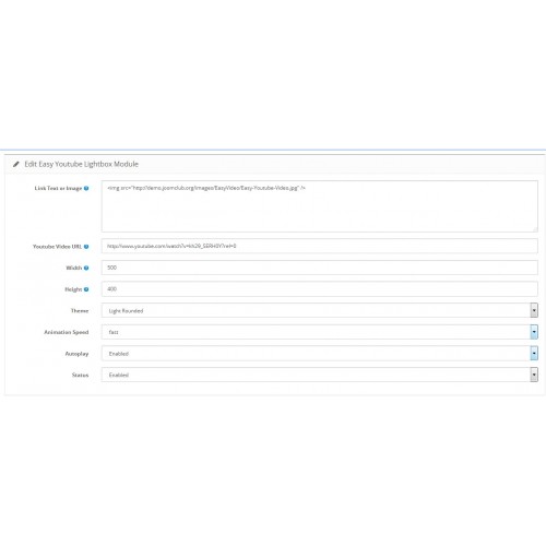 OpenCart - Easy Youtube Lightbox