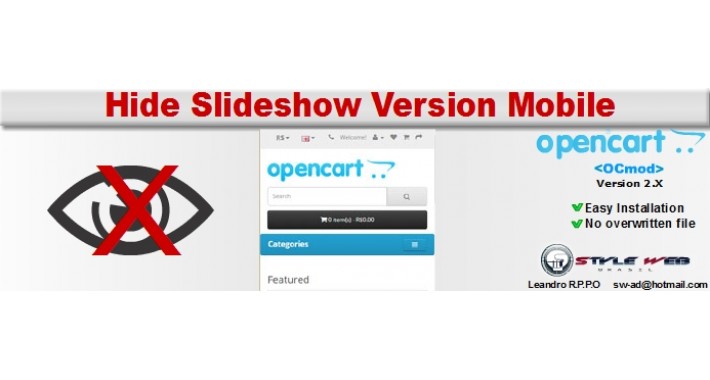 OpenCart - Hide Slideshow Version Mobile
