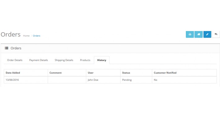 OpenCart - Admin Order History Tracking