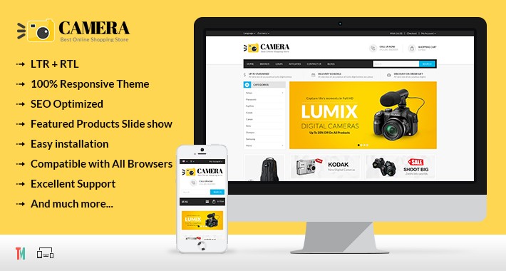 OpenCart - Camera and Electronics Opencart Theme - OPCADD016