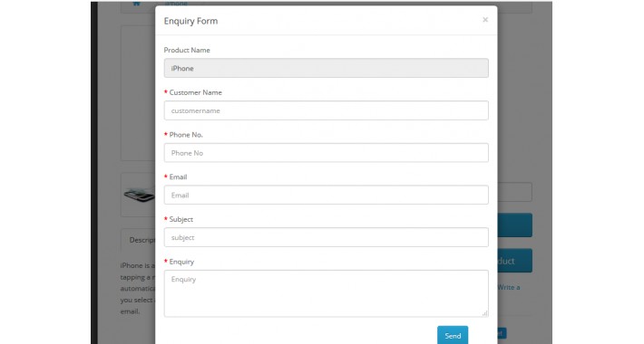OpenCart - Enquire about product