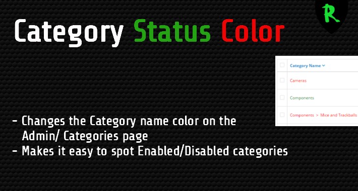 OpenCart - Category Status Color