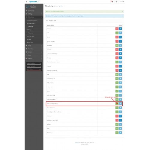 OpenCart - Order Cancel And Return VQMOD / OCMOD