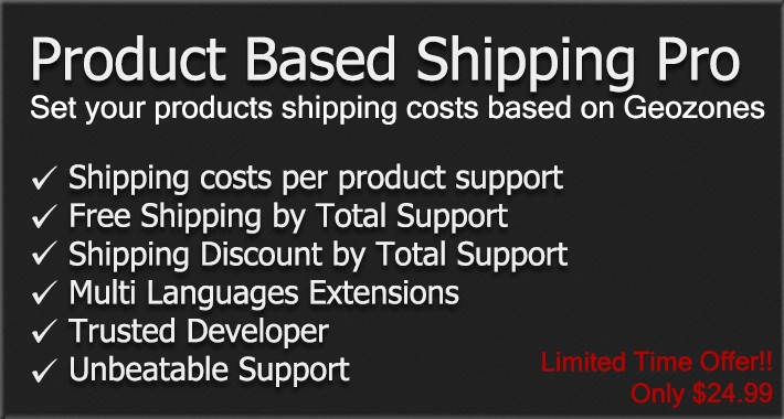 OpenCart - Product Based Shipping Pro
