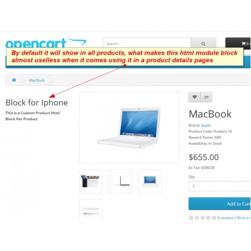 OpenCart - Different HTML Module Block Per Products