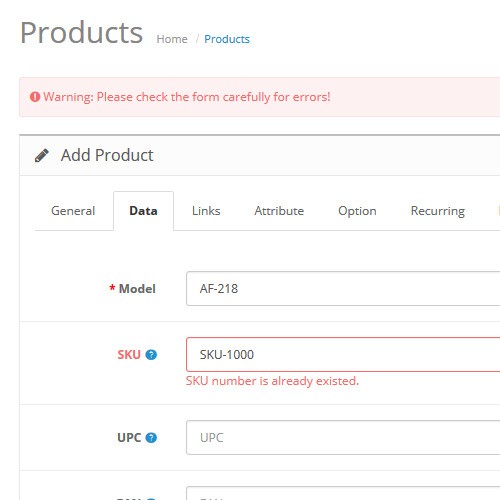 OpenCart - Auto Fill SKU Number Generator