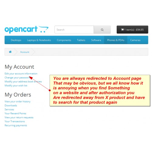 OpenCart - Redirect Customer After Login And Logout OC 2.X / 3.X / 4.X