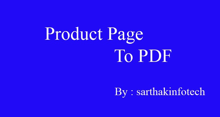 OpenCart - Product Page To PDF