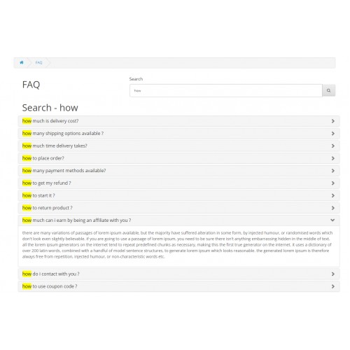 OpenCart - Advance FAQ