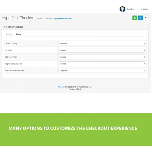OpenCart - Fast Checkout Hype