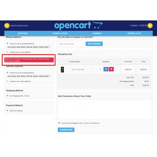 OpenCart - Advanced Zipcode/Postcode based Delivery OCMOD