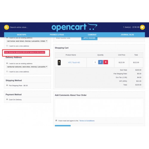 OpenCart - Advanced Zipcode/Postcode based Delivery OCMOD