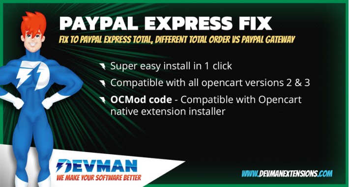 OpenCart - Paypal Express total wrong FIX