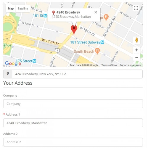 OpenCart - Google Address Lookup