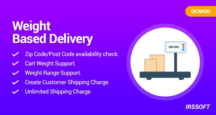 OpenCart - Weight Based Delivery(ocmod)