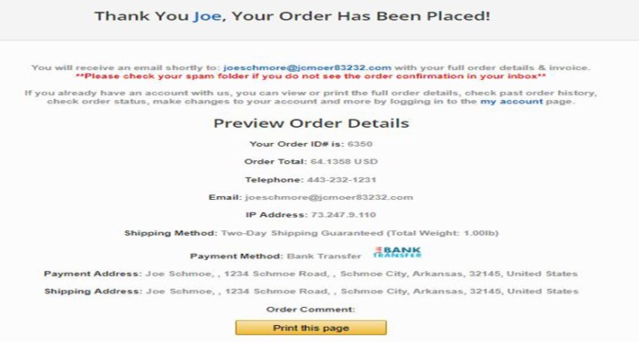 OpenCart - Order Success Page - Show Order Info On Checkout Success Page