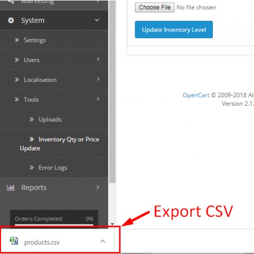 OpenCart - Bulk Price and Quantity Update using CSV