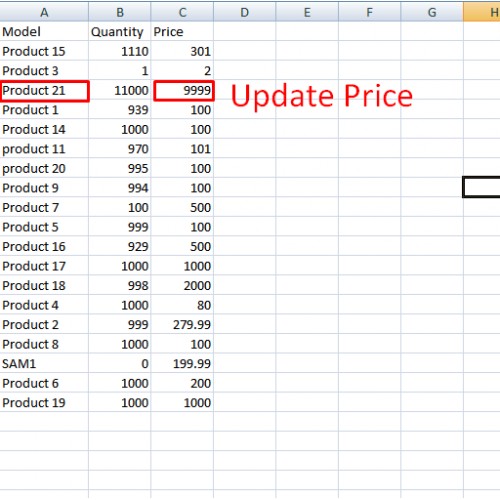 OpenCart - Bulk Price and Quantity Update using CSV