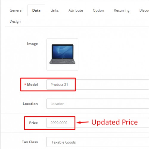 OpenCart - Bulk Price and Quantity Update using CSV