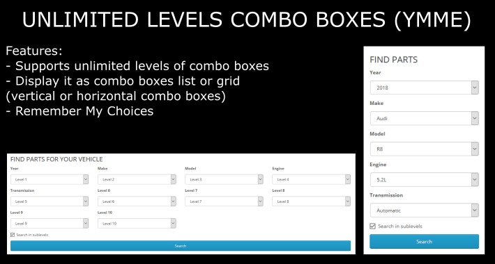 OpenCart - Unlimited Levels Combo Boxes (YMME)