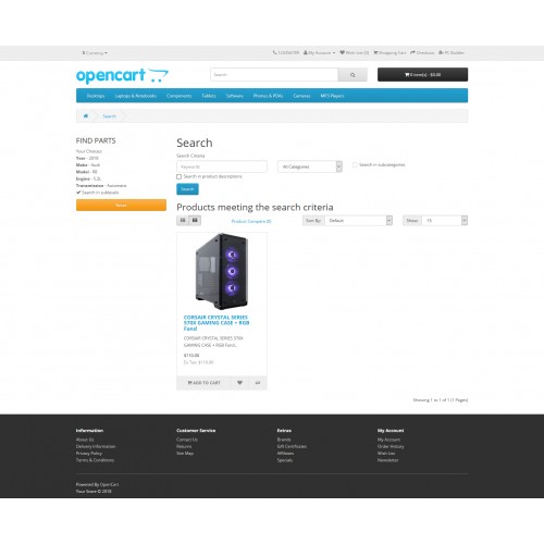 OpenCart - Unlimited Levels Combo Boxes (YMME)