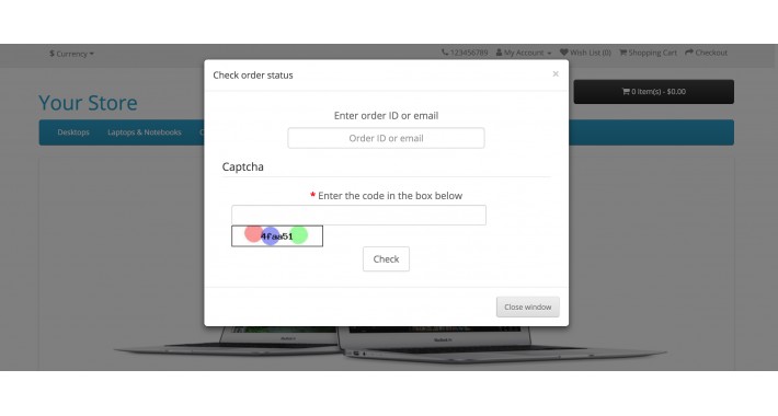 OpenCart - Check Customer Order Status By Email Or Order No