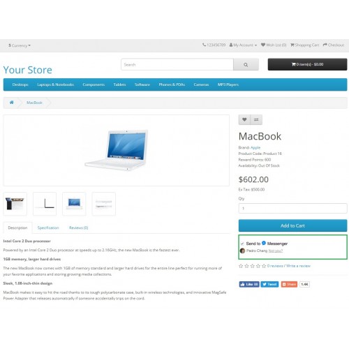 OpenCart - Facebook Checkbox Plugin - Messenger Opt-In