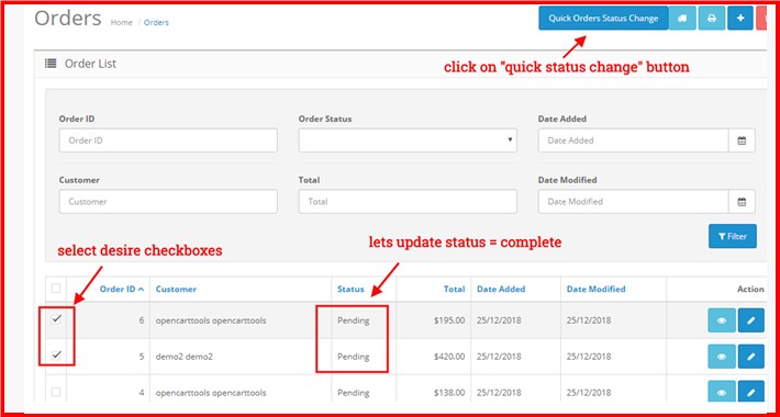 OpenCart Admin Quick Orders Status Change opencart-admin-quick-orders-status-change