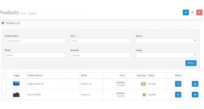 OpenCart - Quickview product, information, category, manufacturer [admin]