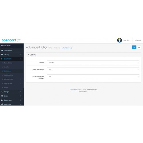OpenCart - Advanced FAQ - Frequently Asked Questions