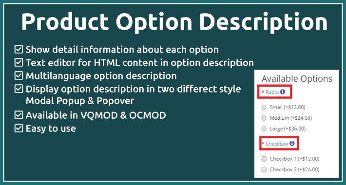 OpenCart - Option Description