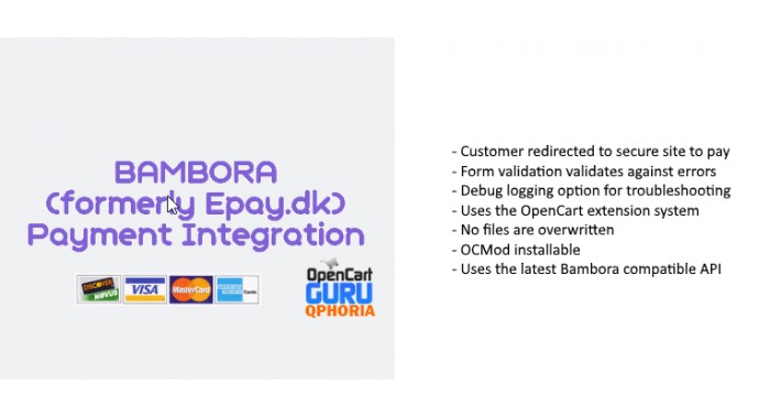 OpenCart - ePay.dk / Bambora Payment Integration (15x/2.x/3.0)