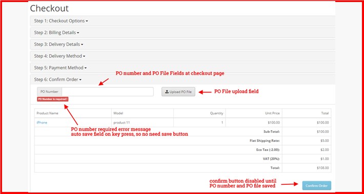 OpenCart - Purchase Order Number (PO Number)