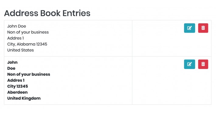 OpenCart - Default address in bold - ocmod